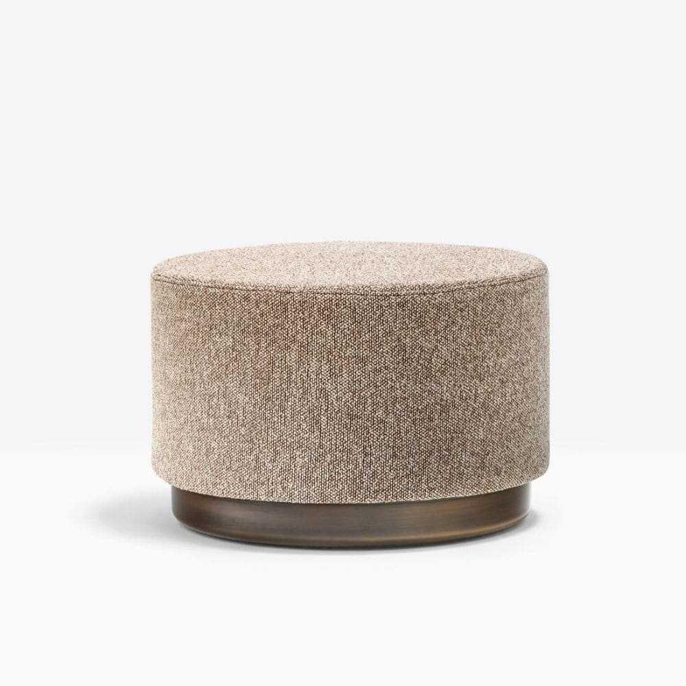 Pedrali Wow 326 round design pouf diam.65 cm. with brushed bronze base ...